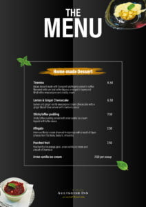 Menus Aultguish Inn Loch Glascarnoch | North Coast 500 Restaurant